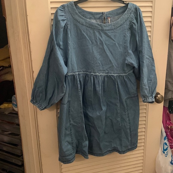 Free People | Dresses | Free People Jean Denim Dress | Poshmark